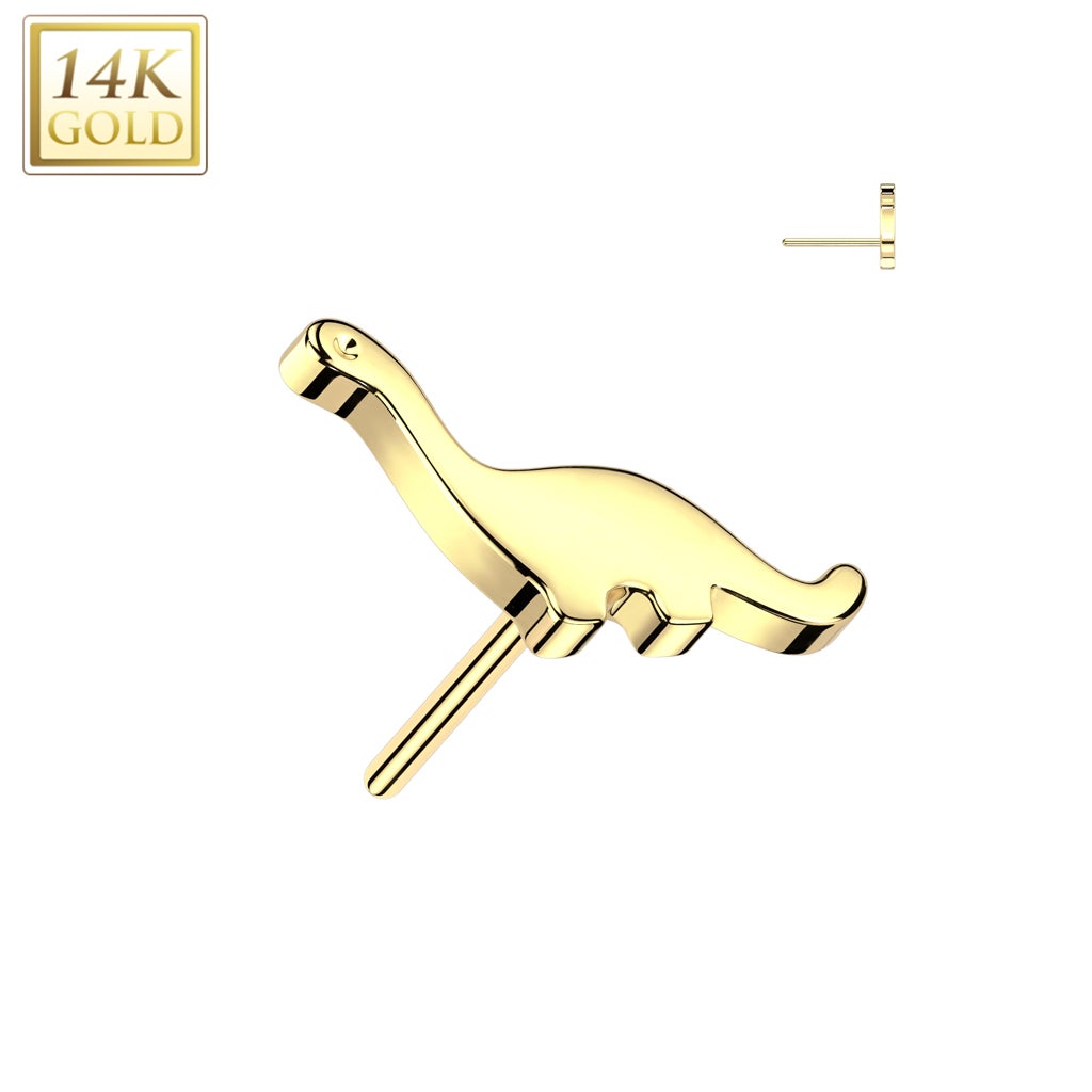 14K Gold Push In Dinosaur Top | HONE PIERCING